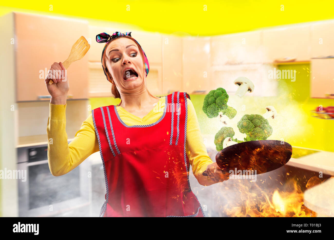 Funny crazy work woman hi-res stock photography and images - Alamy