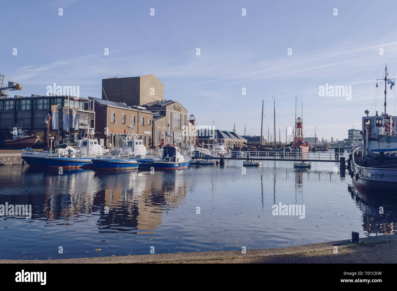 Den Helder, The Netherlands, October 13, 2018: view of canal in front ...