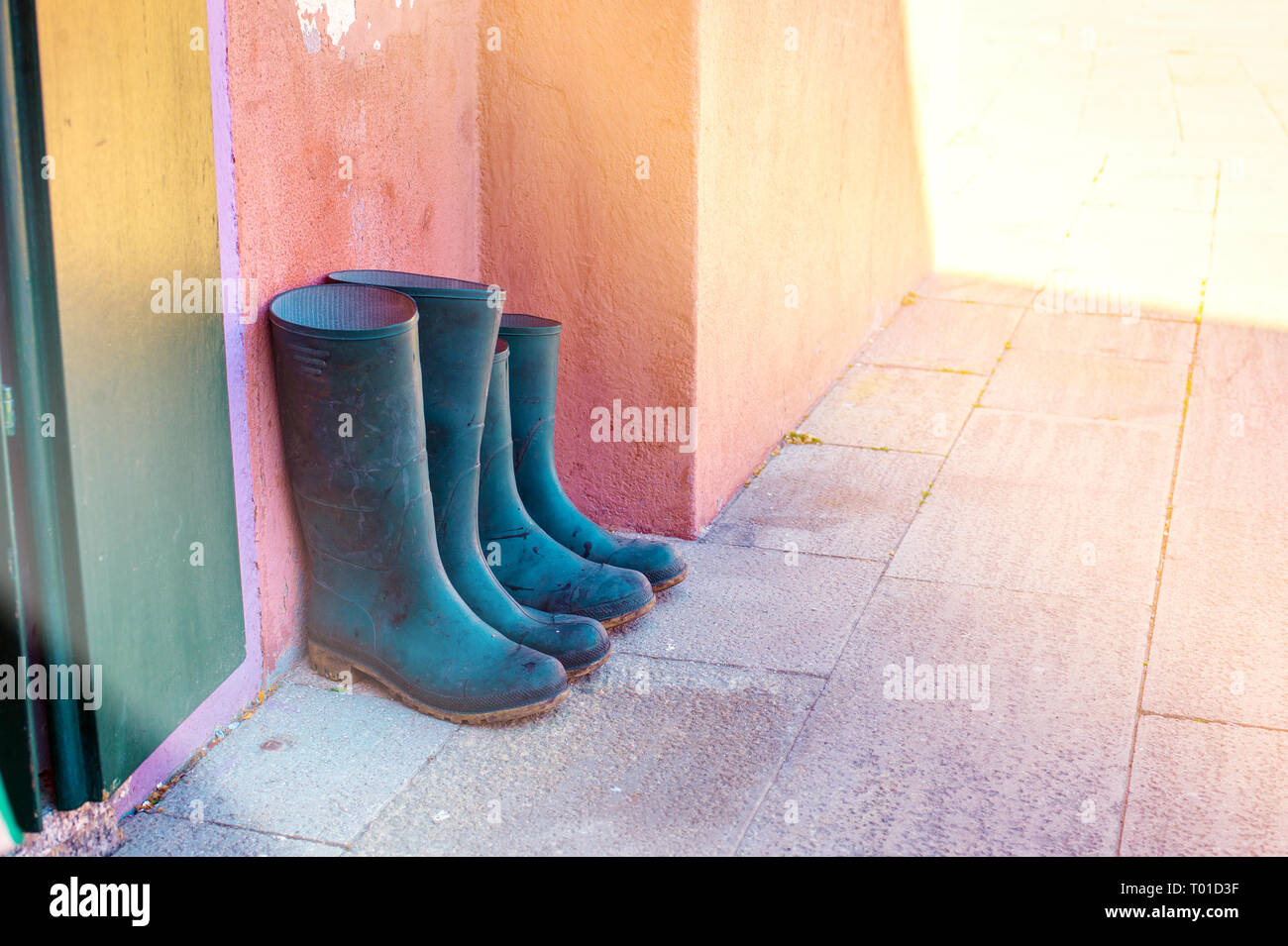 Rubber boots for the flood hi-res stock photography and images - Alamy