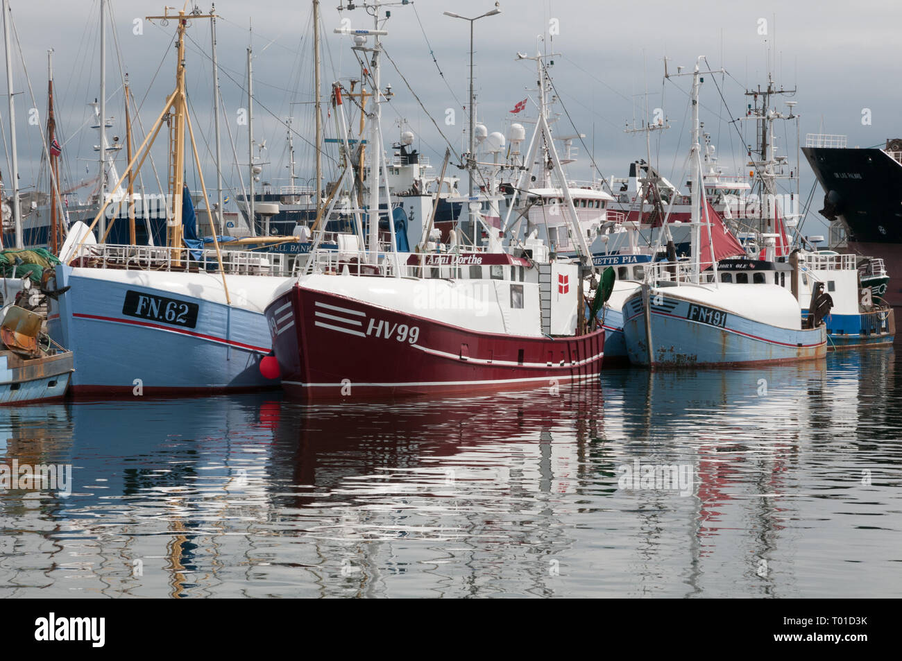 Fishing boats in Skagen harbour, Denmark Stock Photo - Alamy