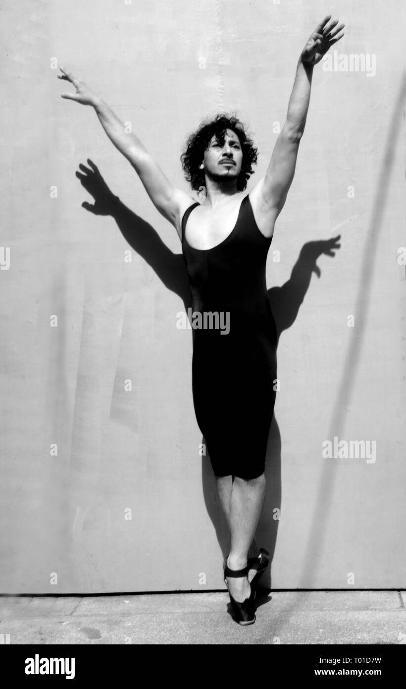 Ballet dancer man with black mallot and ballet tips Stock Photo - Alamy