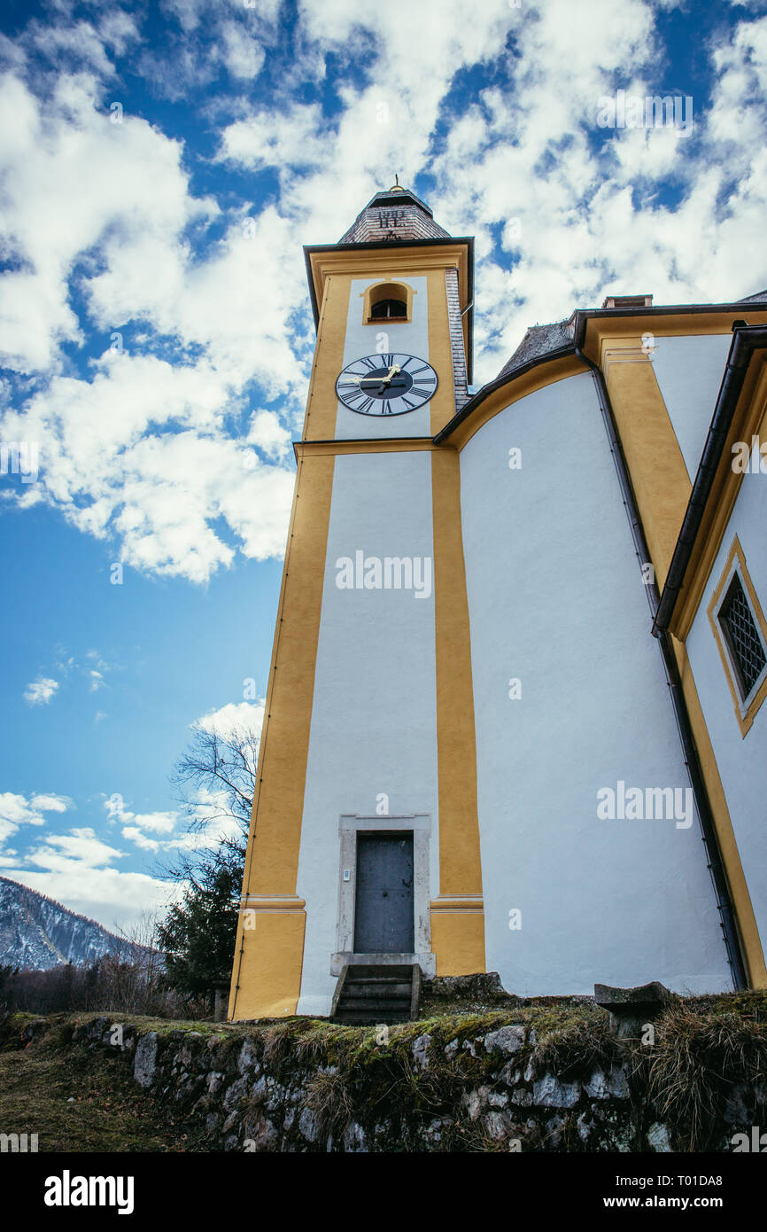 Beautiful little church in germany, blue sky and clouds Stock Photo - Alamy