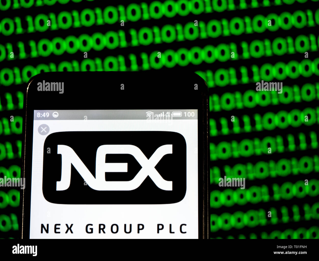 NEX Group plc logo seen displayed on smart phone Stock Photo - Alamy