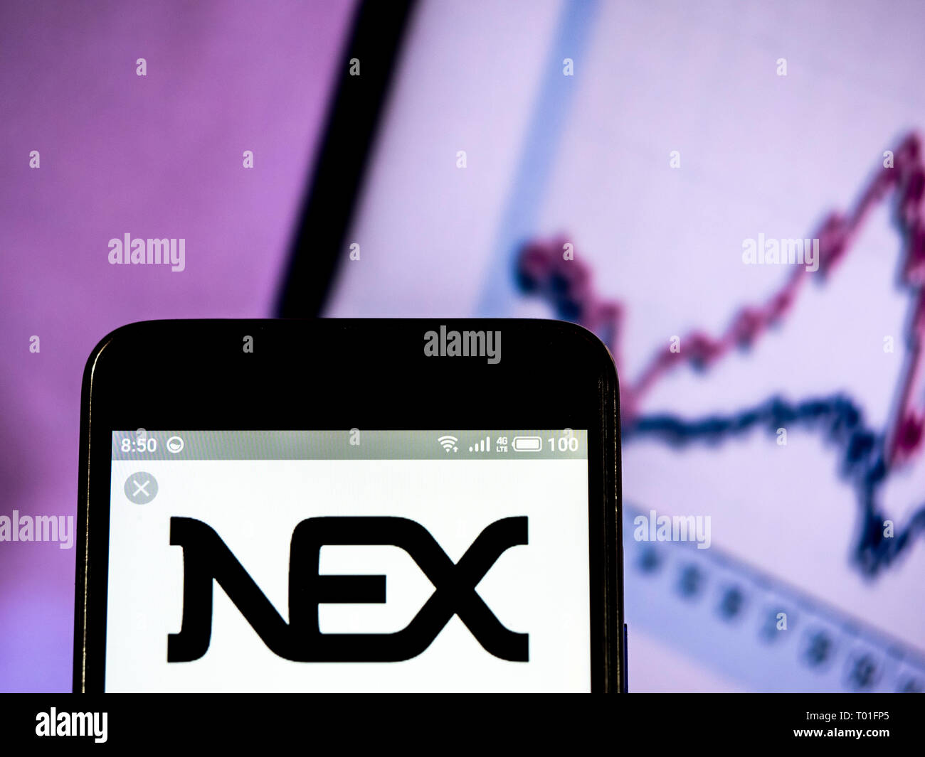NEX Group plc logo seen displayed on smart phone Stock Photo - Alamy