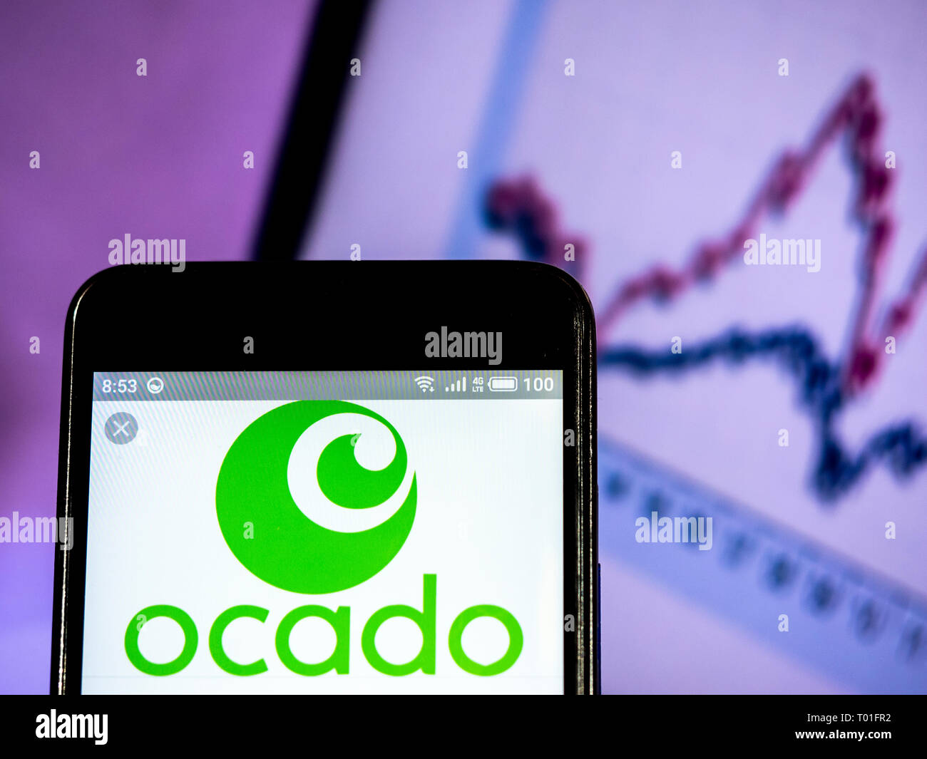 Ocado Group PLC logo seen displayed on smart phone Stock Photo - Alamy