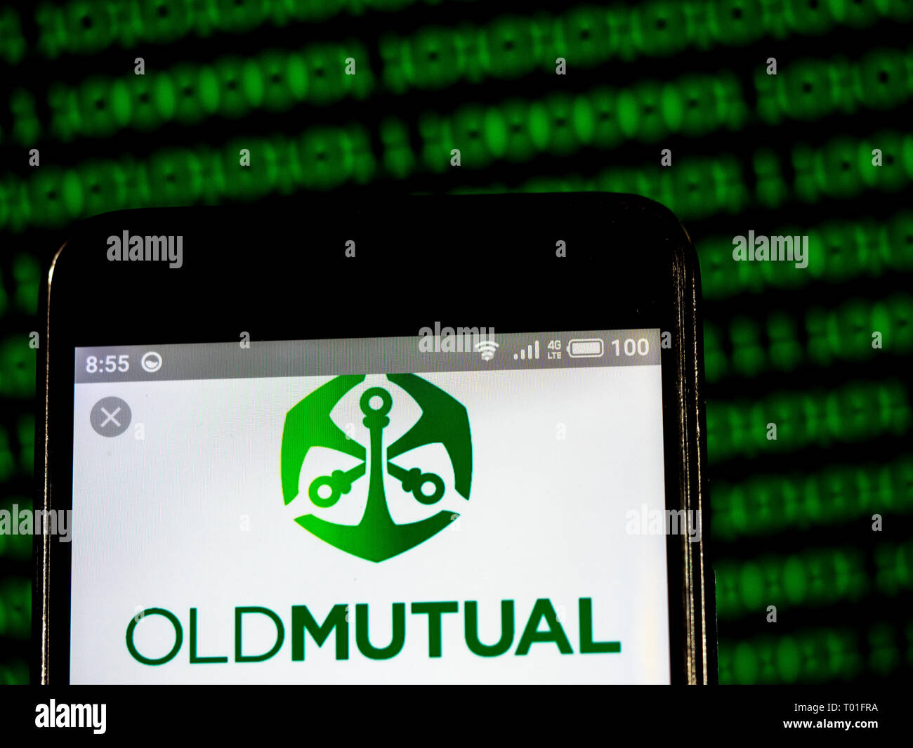 Old Mutual Limited Group logo seen displayed on smart phone Stock Photo ...
