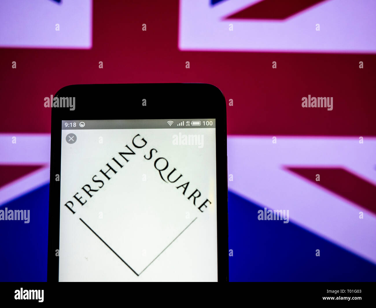 Pershing Square Holdings logo seen displayed on smart phone Stock Photo ...