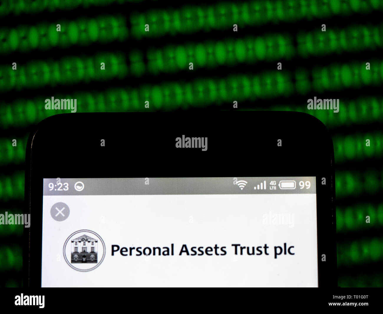 Personal Assets Trust logo seen displayed on smart phone Stock Photo ...