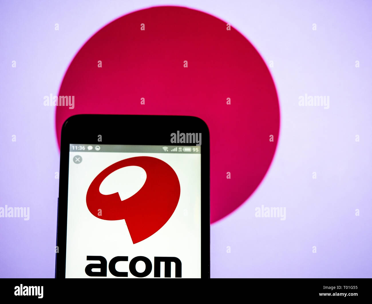 Acom company logo seen displayed on smart phone Stock Photo - Alamy