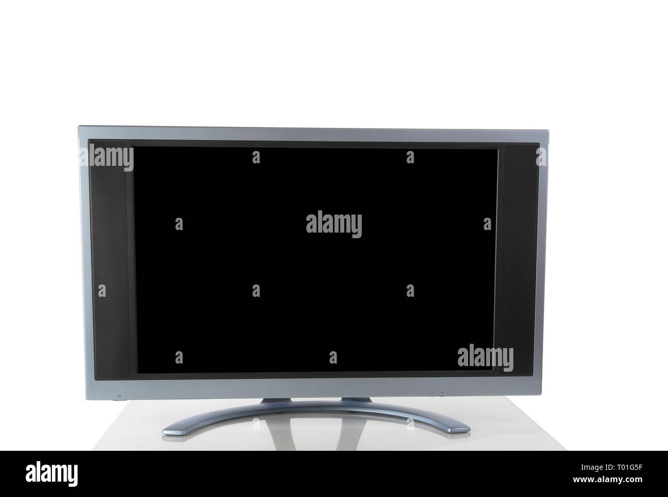 Large computer screen monitor isolated on white background with ...