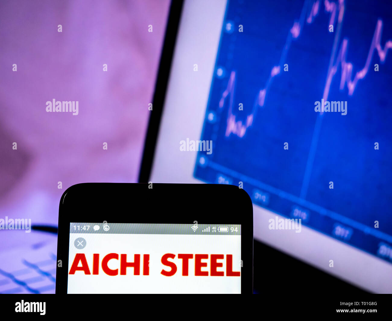 Aichi Steel logo seen displayed on smart phone Stock Photo - Alamy