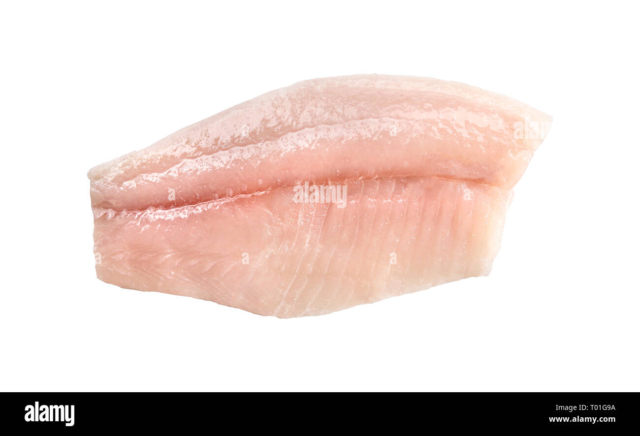 Half carcass of white small fish fillet isolated on white background ...