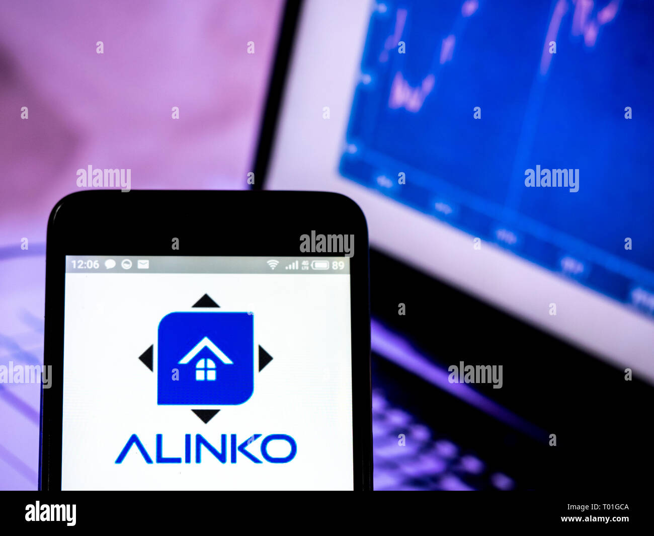 Alinco company logo seen displayed on smart phone Stock Photo - Alamy