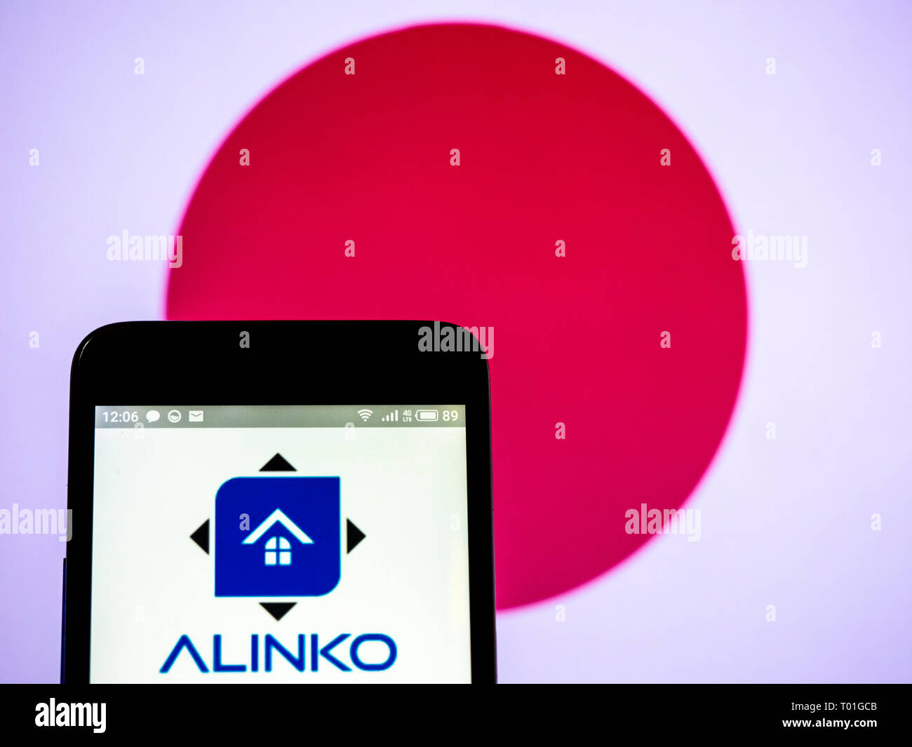 Alinco company logo seen displayed on smart phone Stock Photo - Alamy