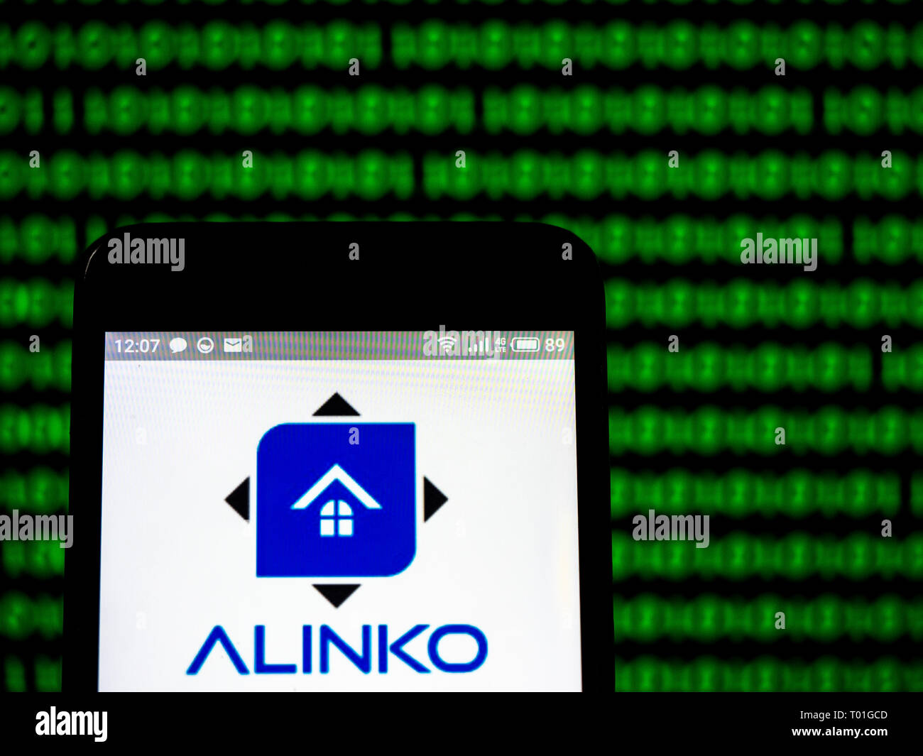 Alinco company logo seen displayed on smart phone Stock Photo - Alamy