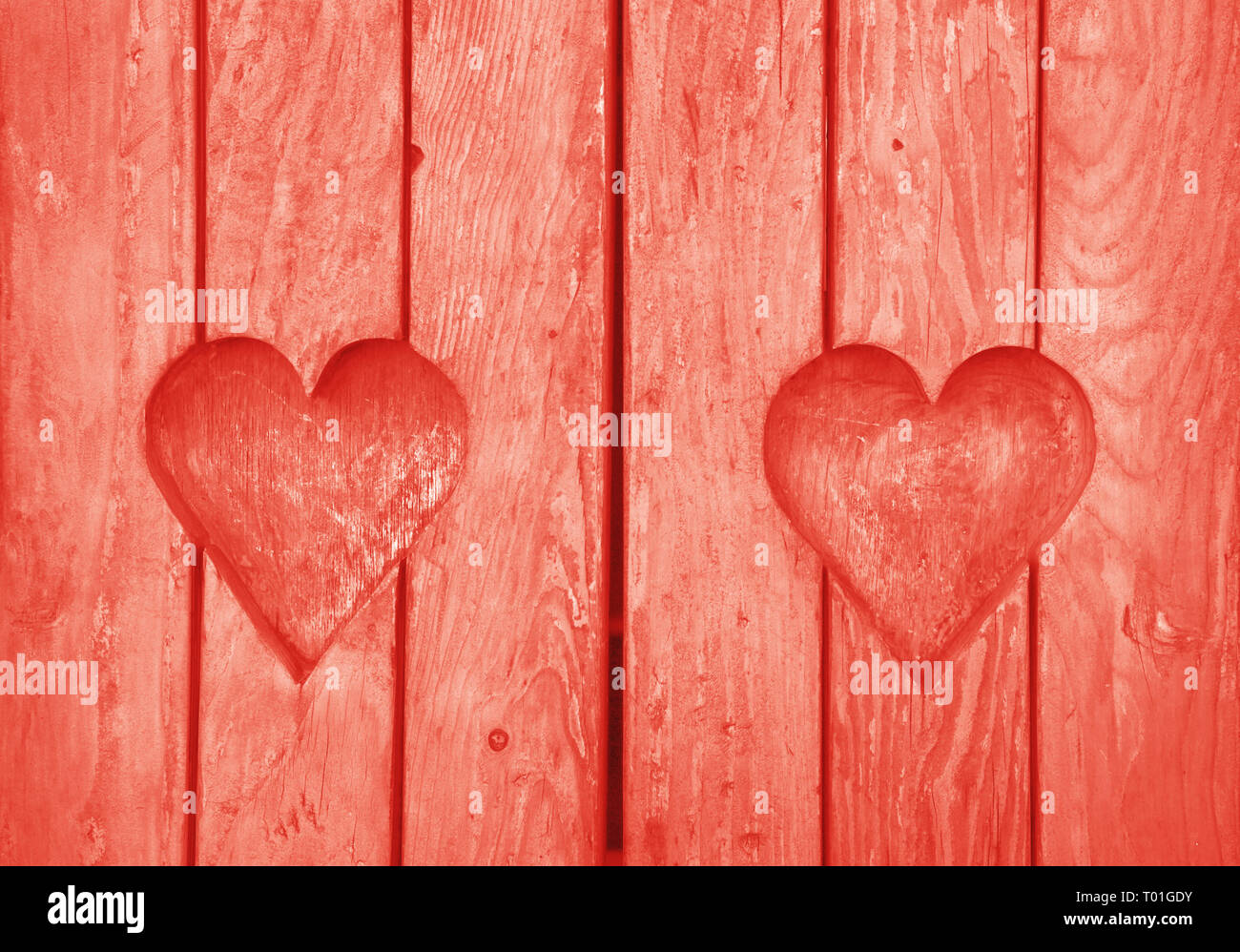 Close up two heart shaped elements, symbol of love, romance and ...