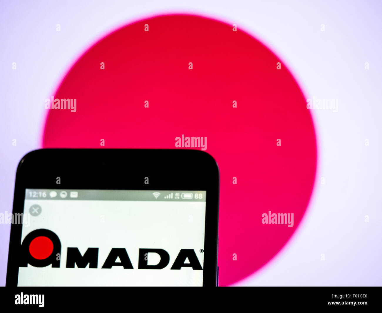 Amada Co,. Ltd. logo seen displayed on smart phone Stock Photo - Alamy