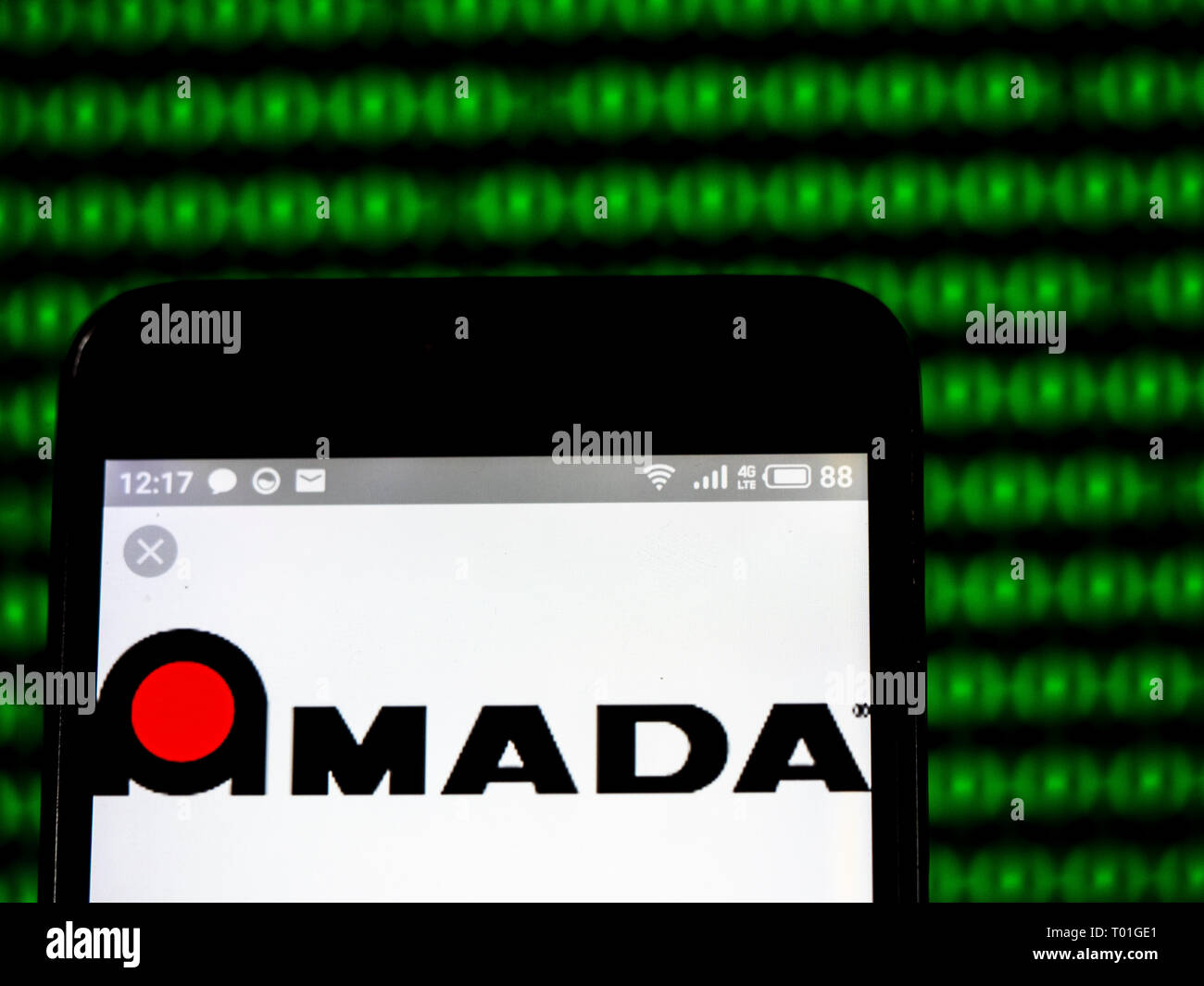 Amada Co,. Ltd. logo seen displayed on smart phone Stock Photo - Alamy
