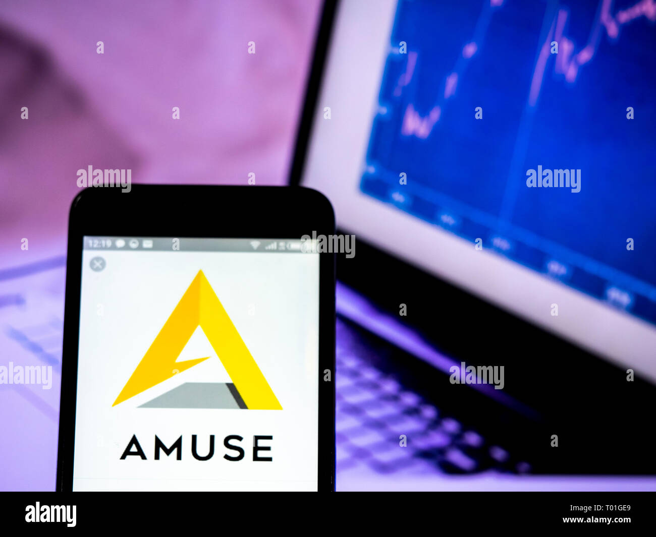 Amuse, Inc. logo seen displayed on smart phone Stock Photo - Alamy