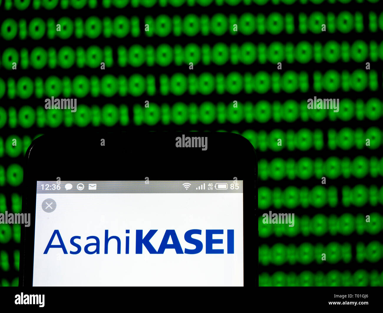 Asahi Kasei Corporation logo seen displayed on smart phone Stock Photo ...
