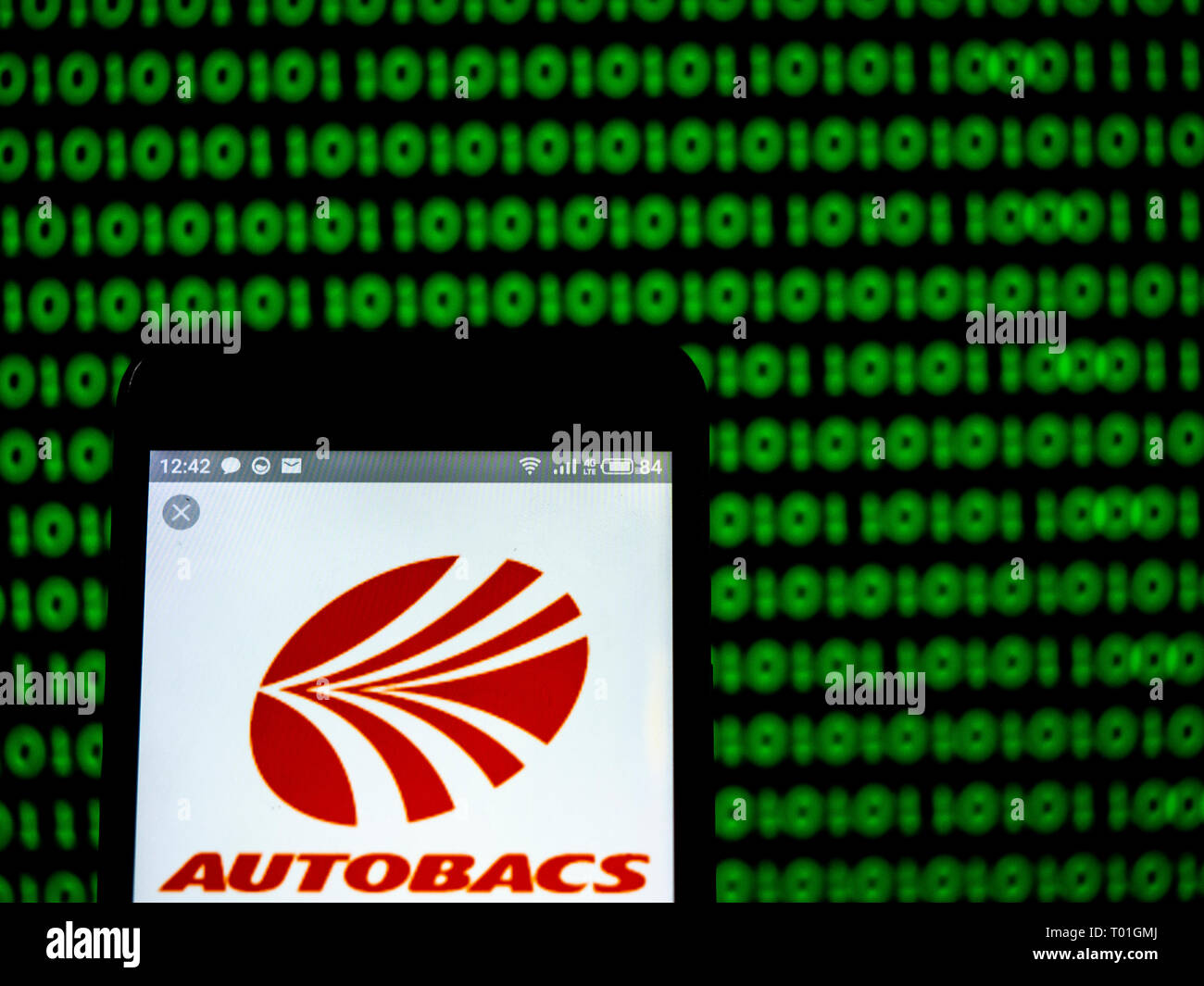 Autobacs Seven Co., Ltd. logo seen displayed on smart phone Stock Photo ...
