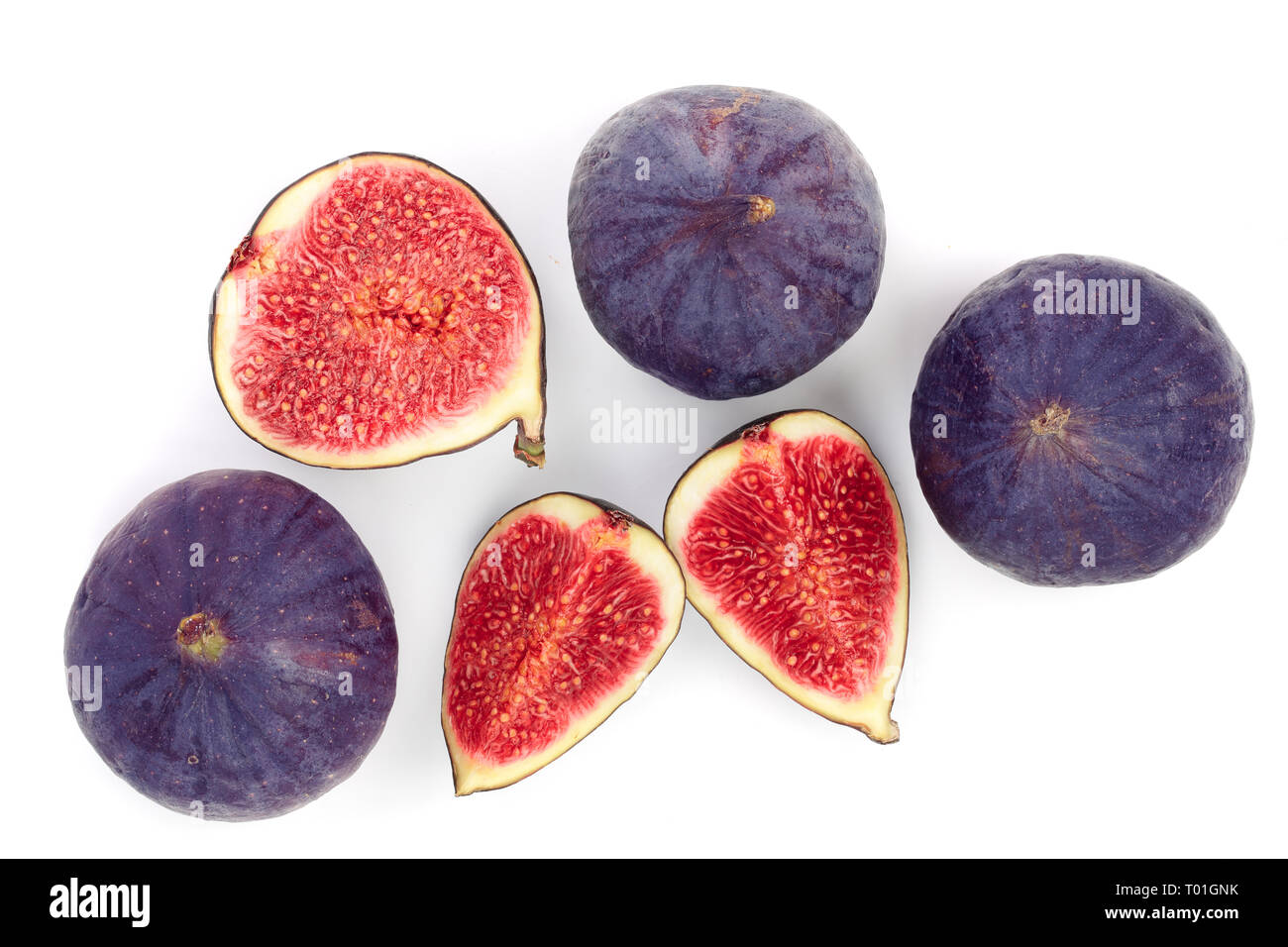 fig fruits isolated on white background. Top view. Flat lay pattern ...