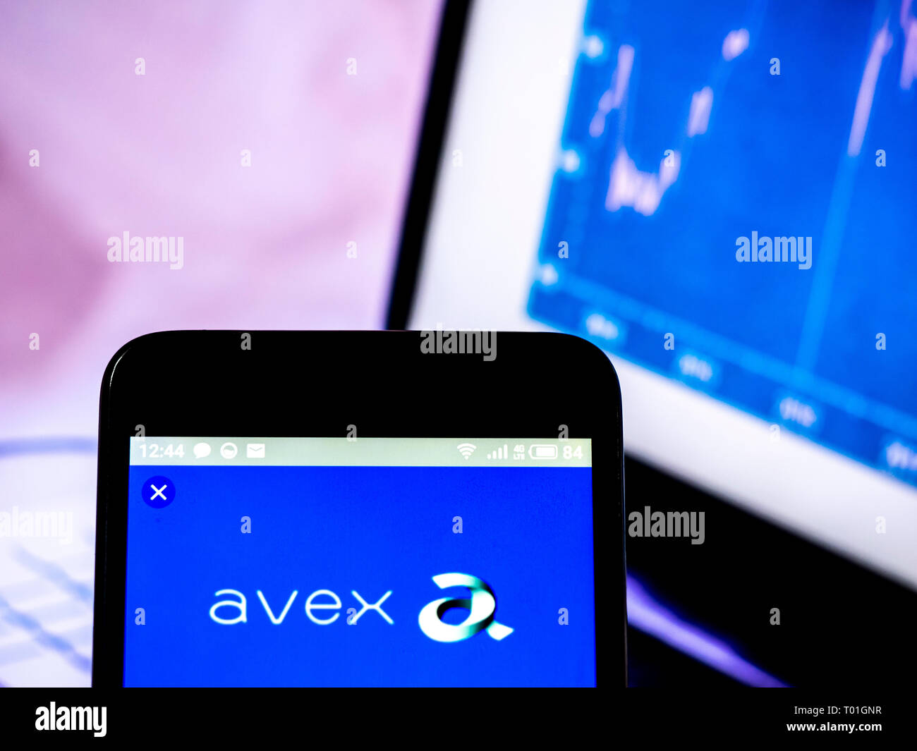 Avex Group logo seen displayed on smart phone Stock Photo - Alamy