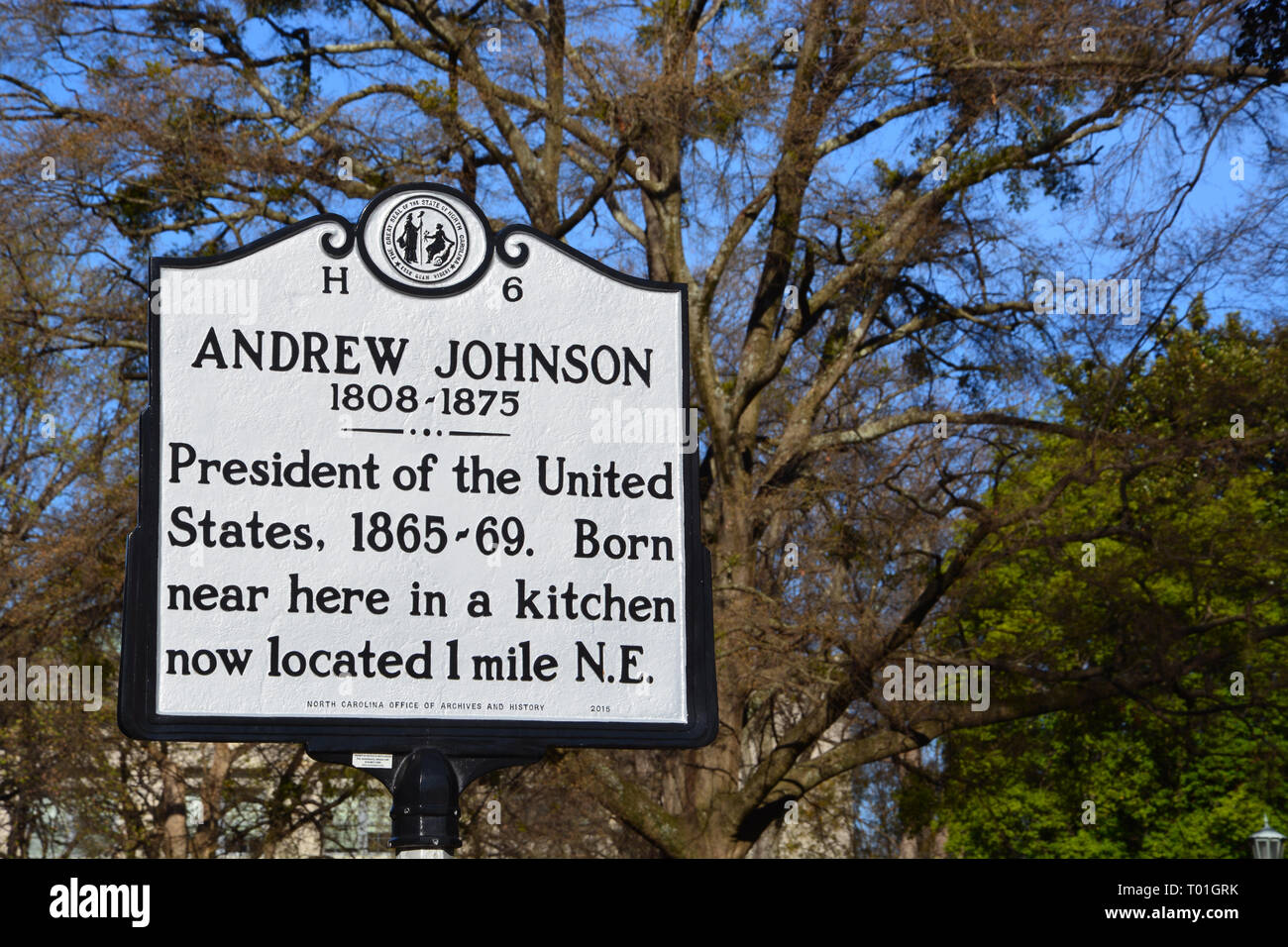 Historical marker for Andrew Johnson, the 17th President of the United ...