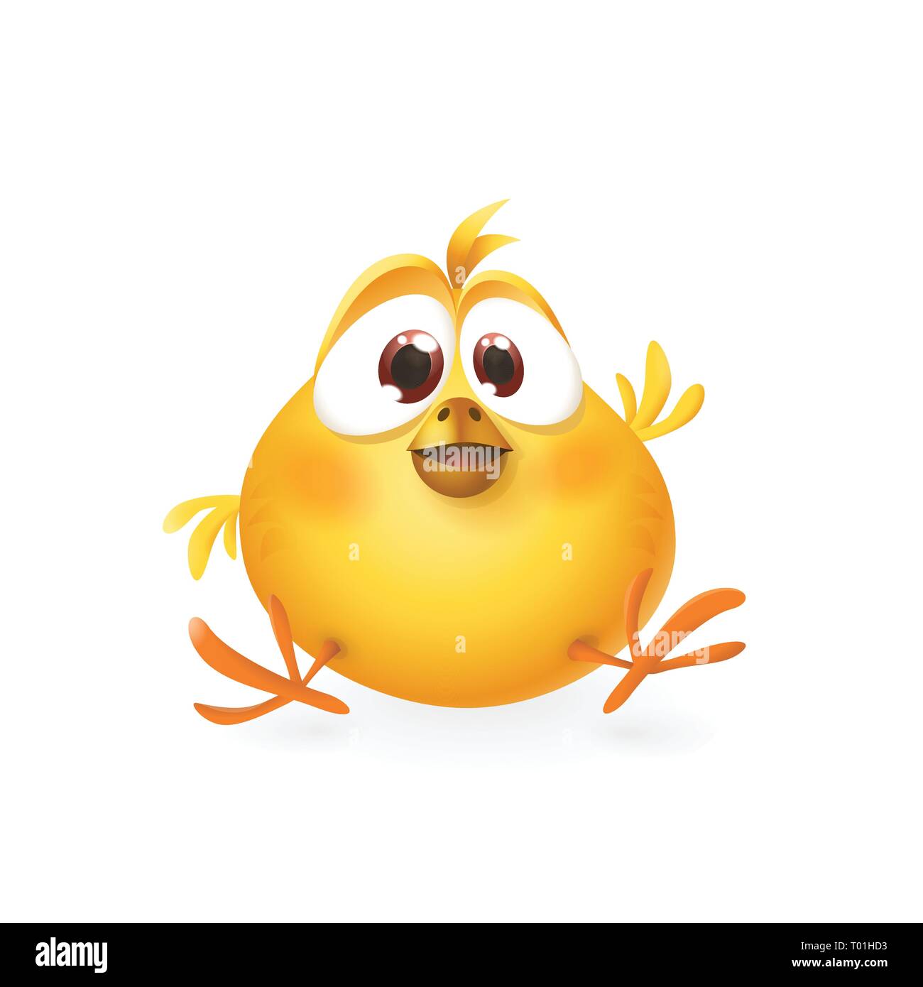 Cute silly chicken - isolated on white background vector illustration ...