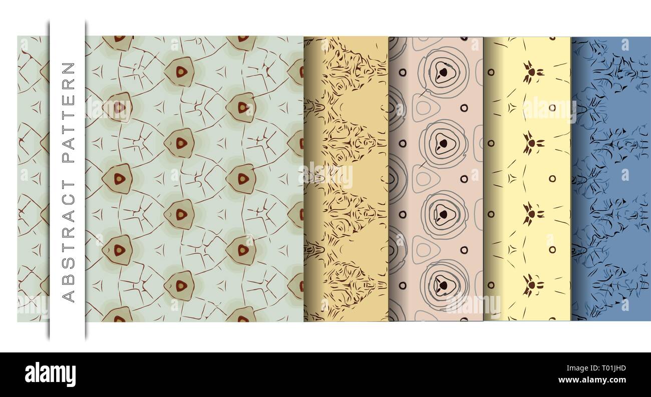 Set of Beautiful Vector Illustration Abstract Pattern of Wallpaper ...