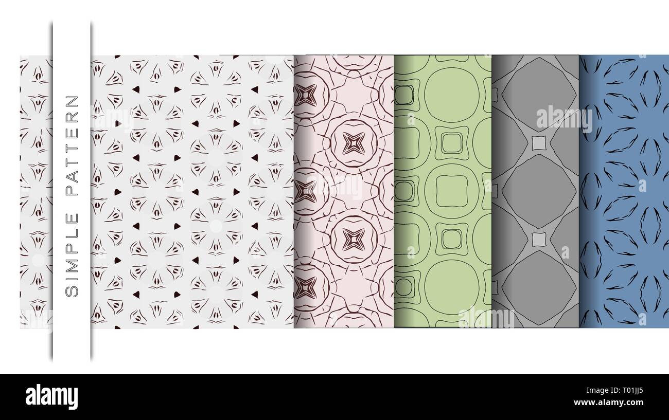 Set of Beautiful Vector Illustration Simple Pattern of Wallpaper ...