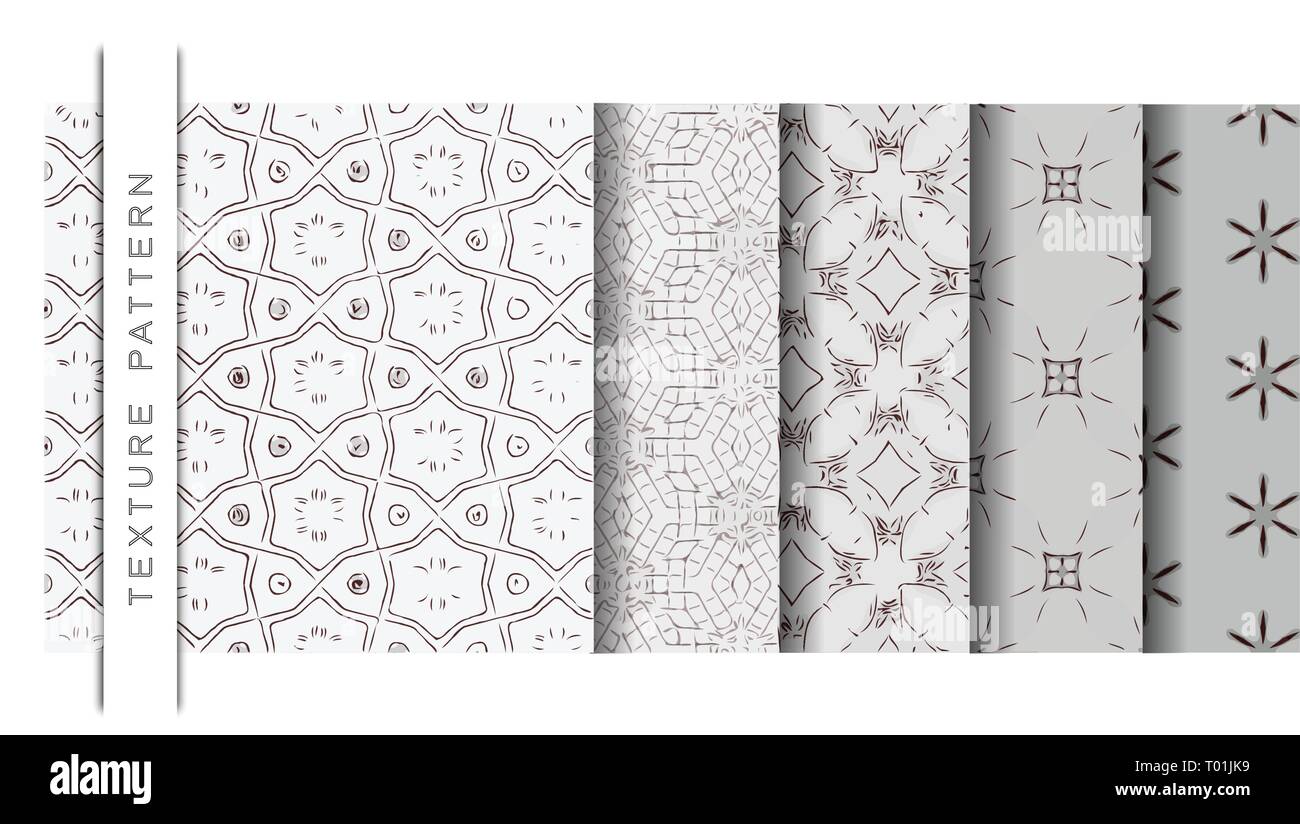 Set of Beautiful Vector Illustration Textures Pattern of Wallpaper ...