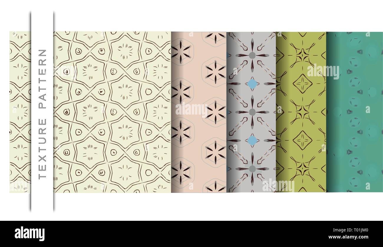 Set of Beautiful Vector Illustration Textures Pattern of Wallpaper ...