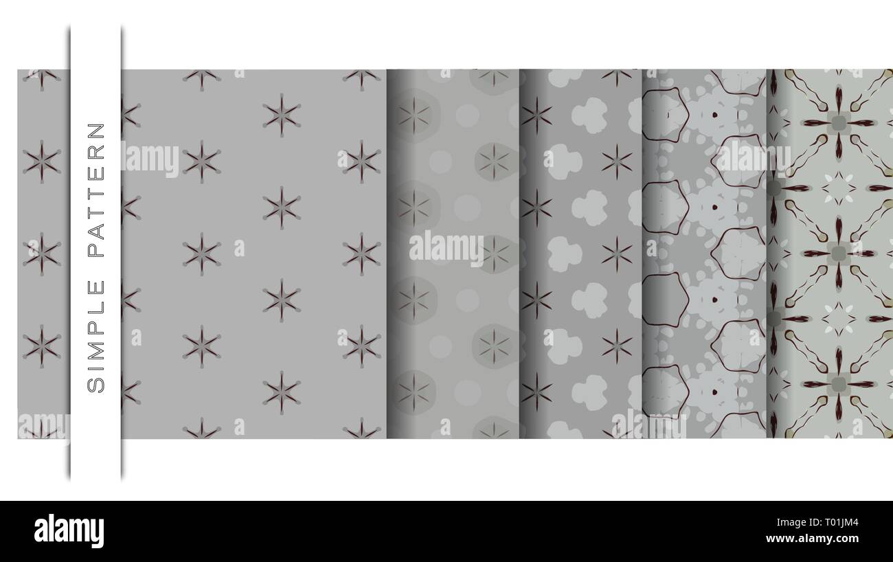 Set of Beautiful Vector Illustration Simple Pattern of Wallpaper ...