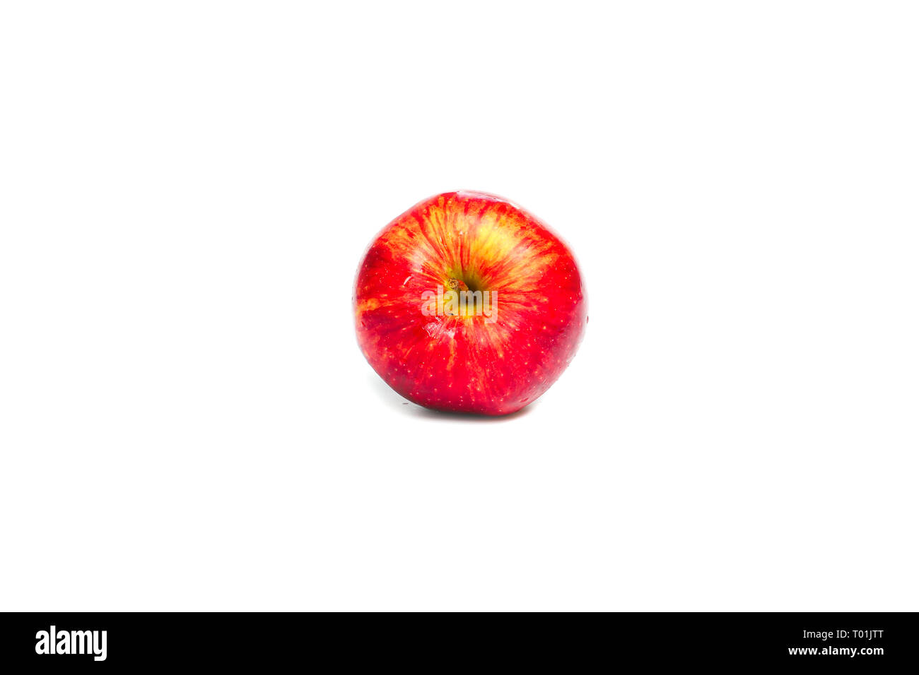 apple red and water drip on white background with copy space add text ...