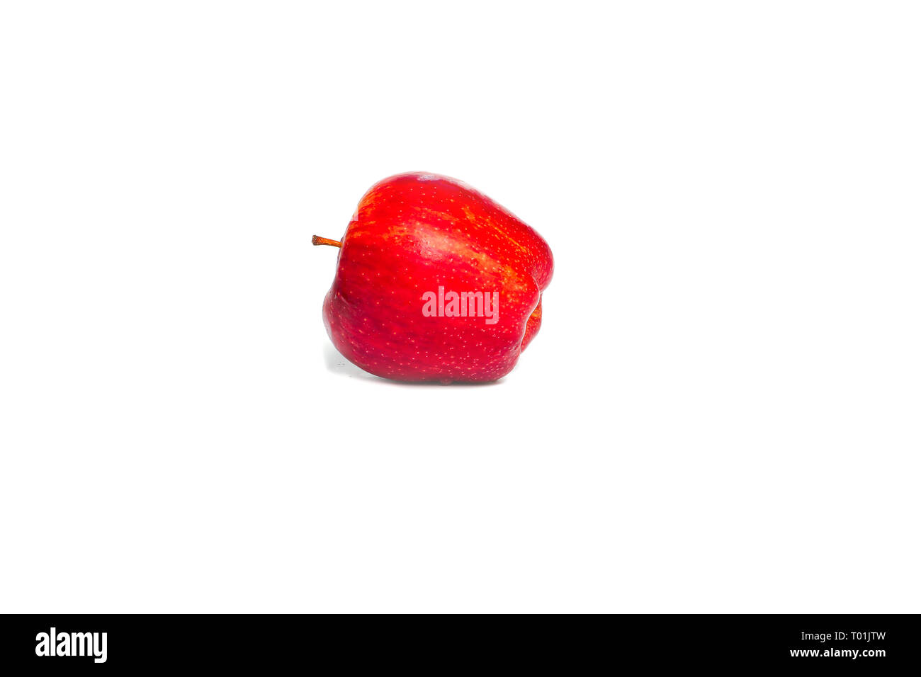 apple red and water drip on white background with copy space add text ...