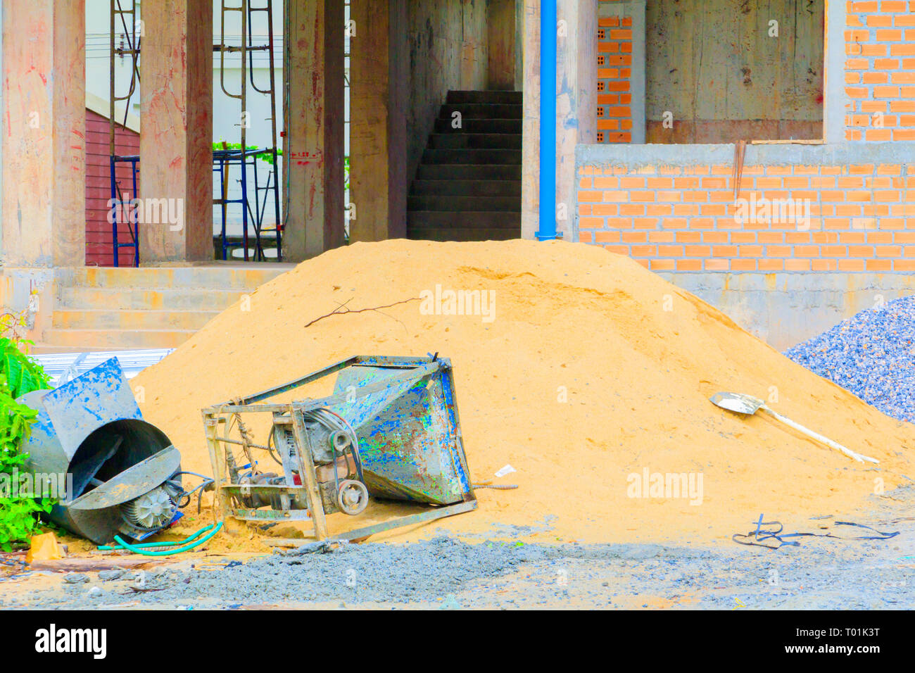 sand in construction site workplace building Stock Photo - Alamy