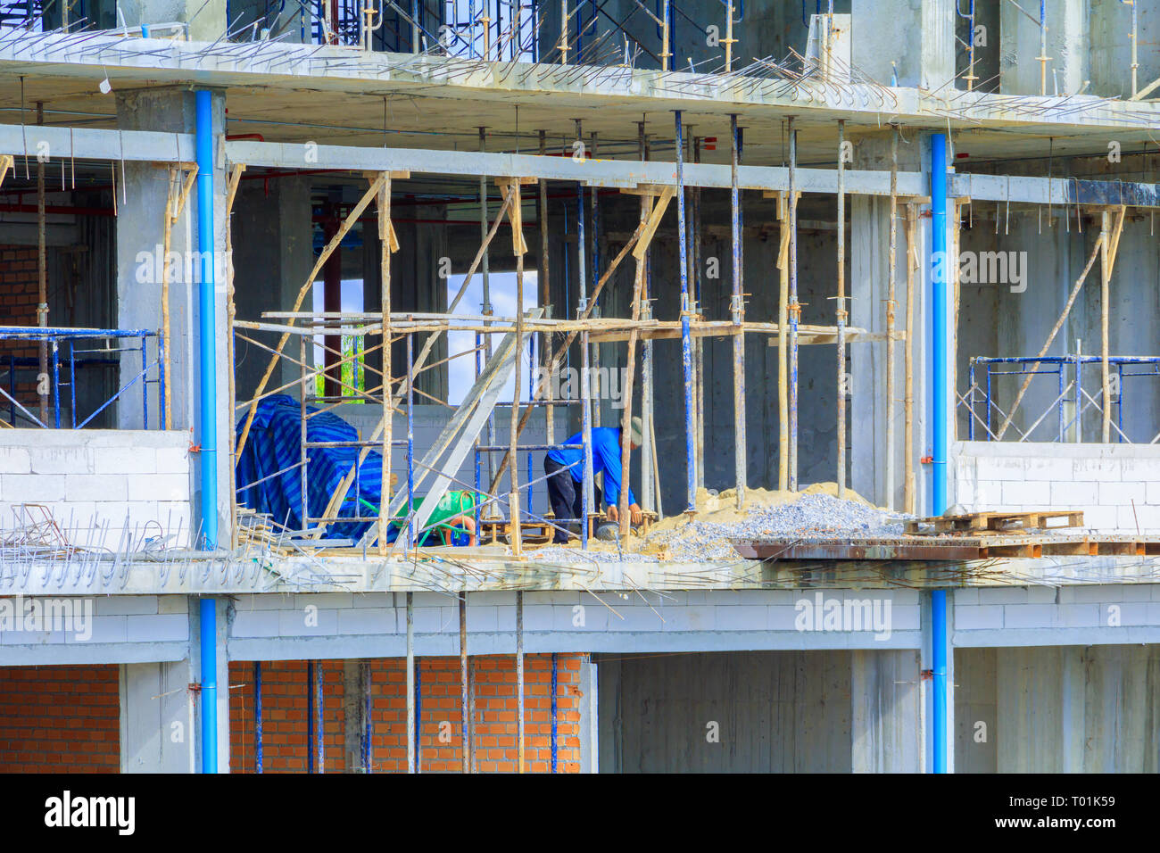 work construction in building high site workplace Stock Photo - Alamy
