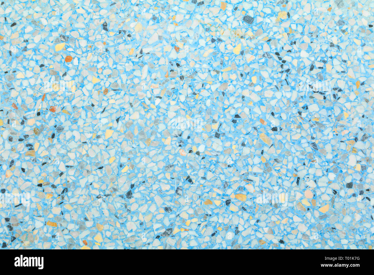 terrazzo floor blue texture old, polished stone pattern wall and color ...