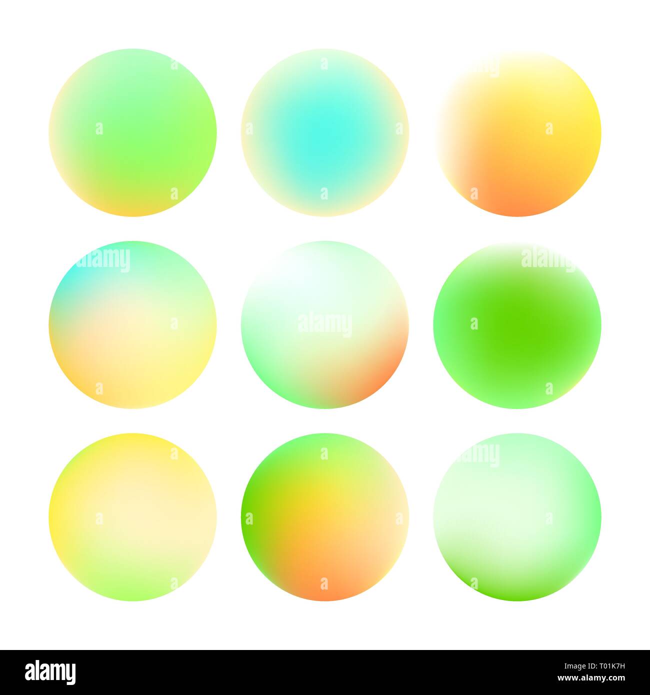Set of round soft color gradient with nature colors. Vector ...