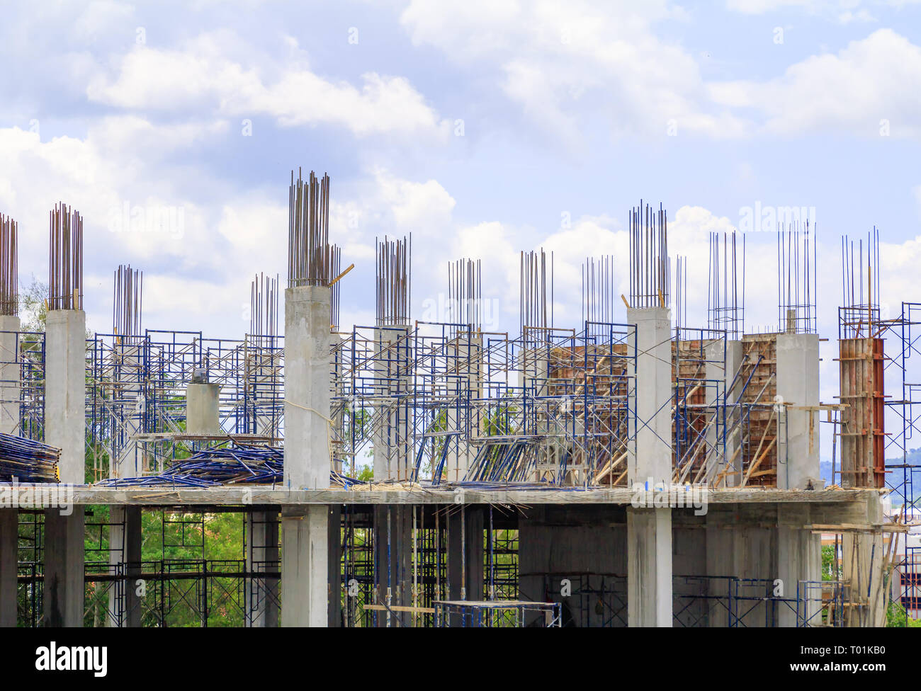 work construction in building high site workplace with copy space add ...