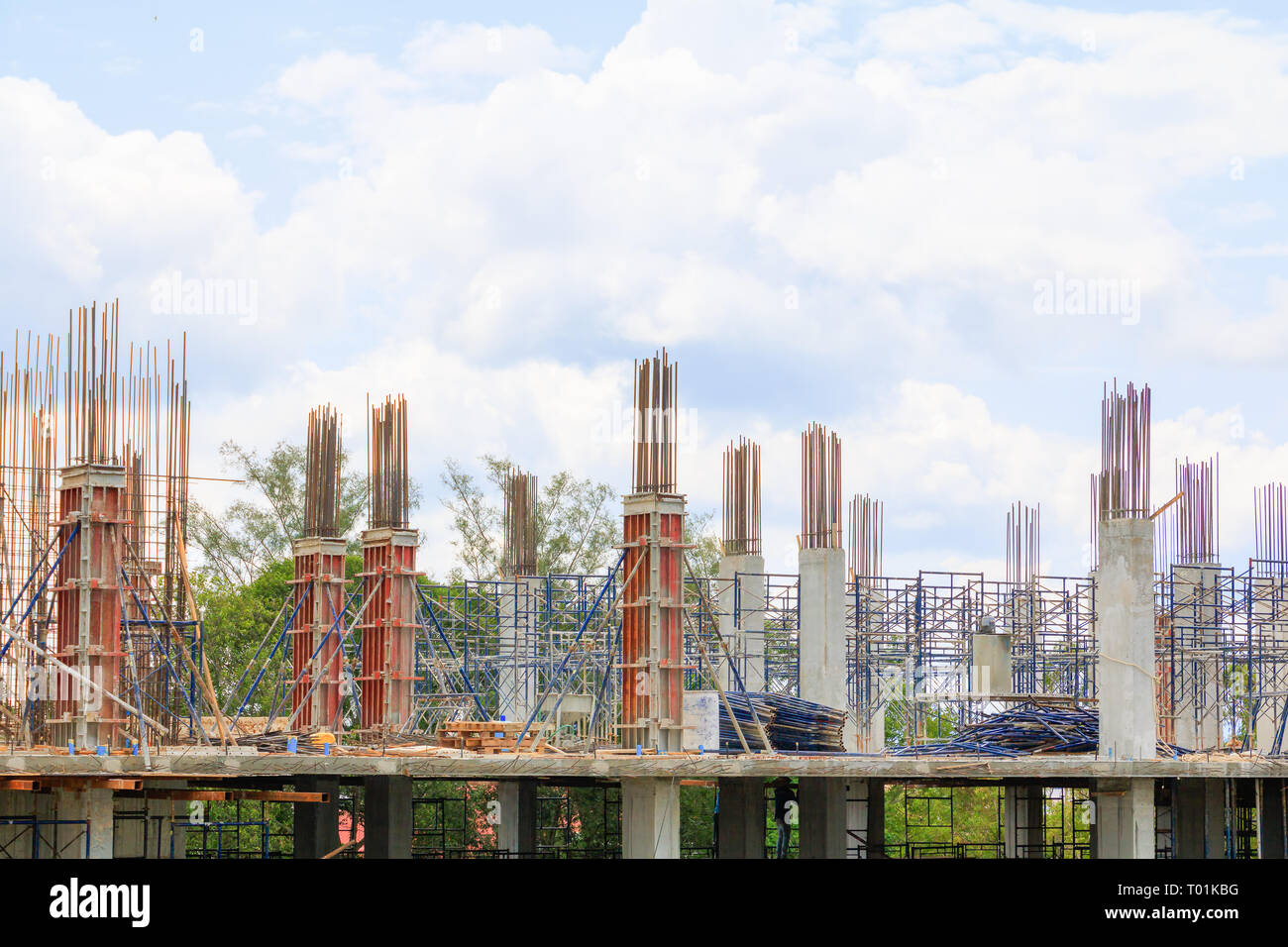 work construction in building high site workplace with copy space add ...