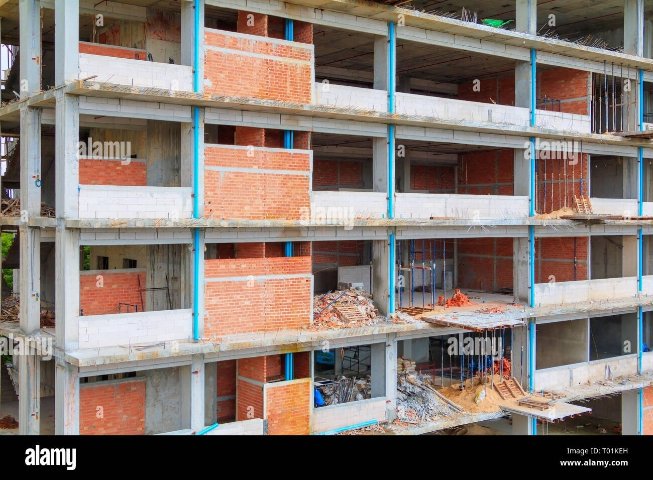 work construction in building high site workplace with copy space add ...