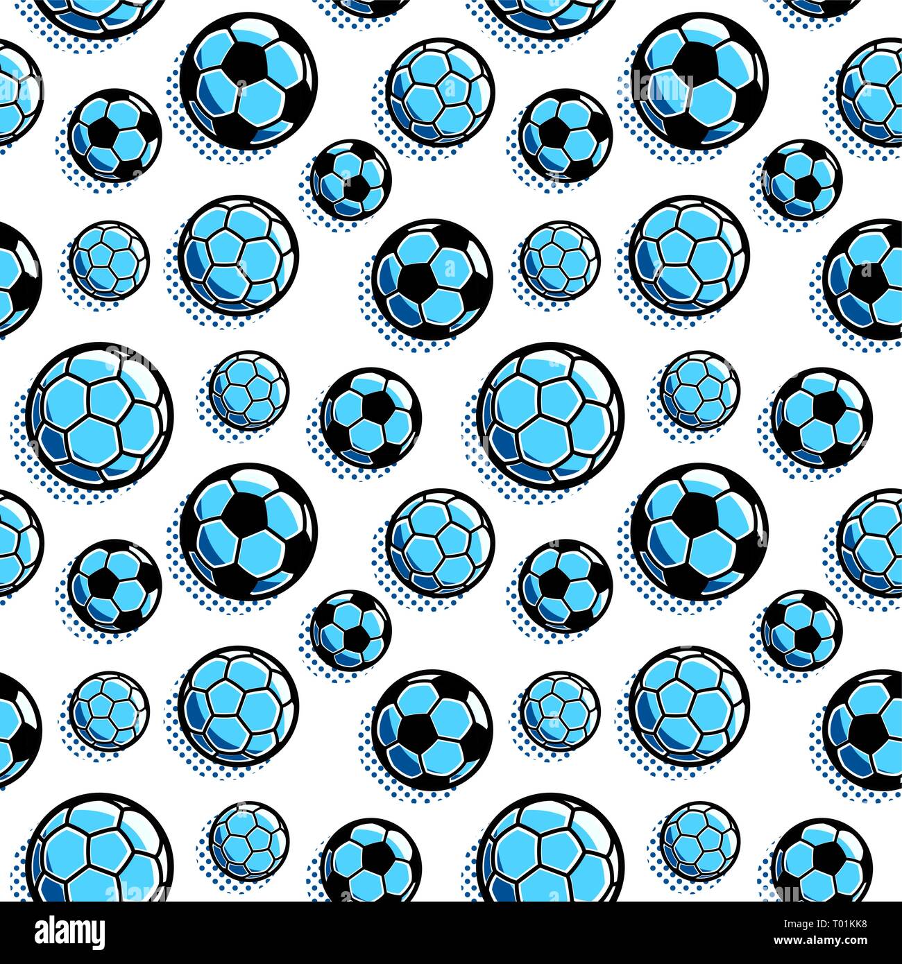 Vector seamless pattern with blue soccer balls Stock Vector Image & Art ...