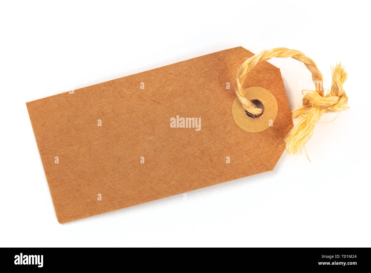A photo of a brown kraft paper label. A price tag shot from the top on ...