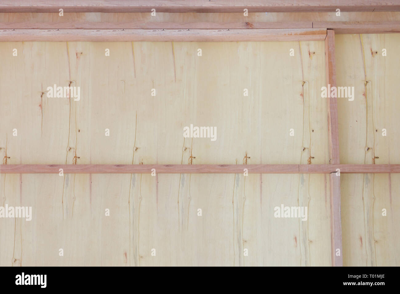 Interior construction site with wood wall decoration of home Stock ...