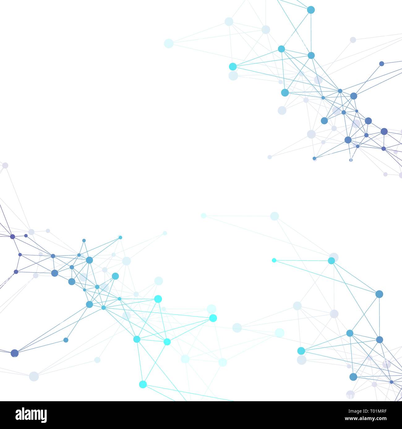 Geometric abstract background with connected line and dots. Network and ...