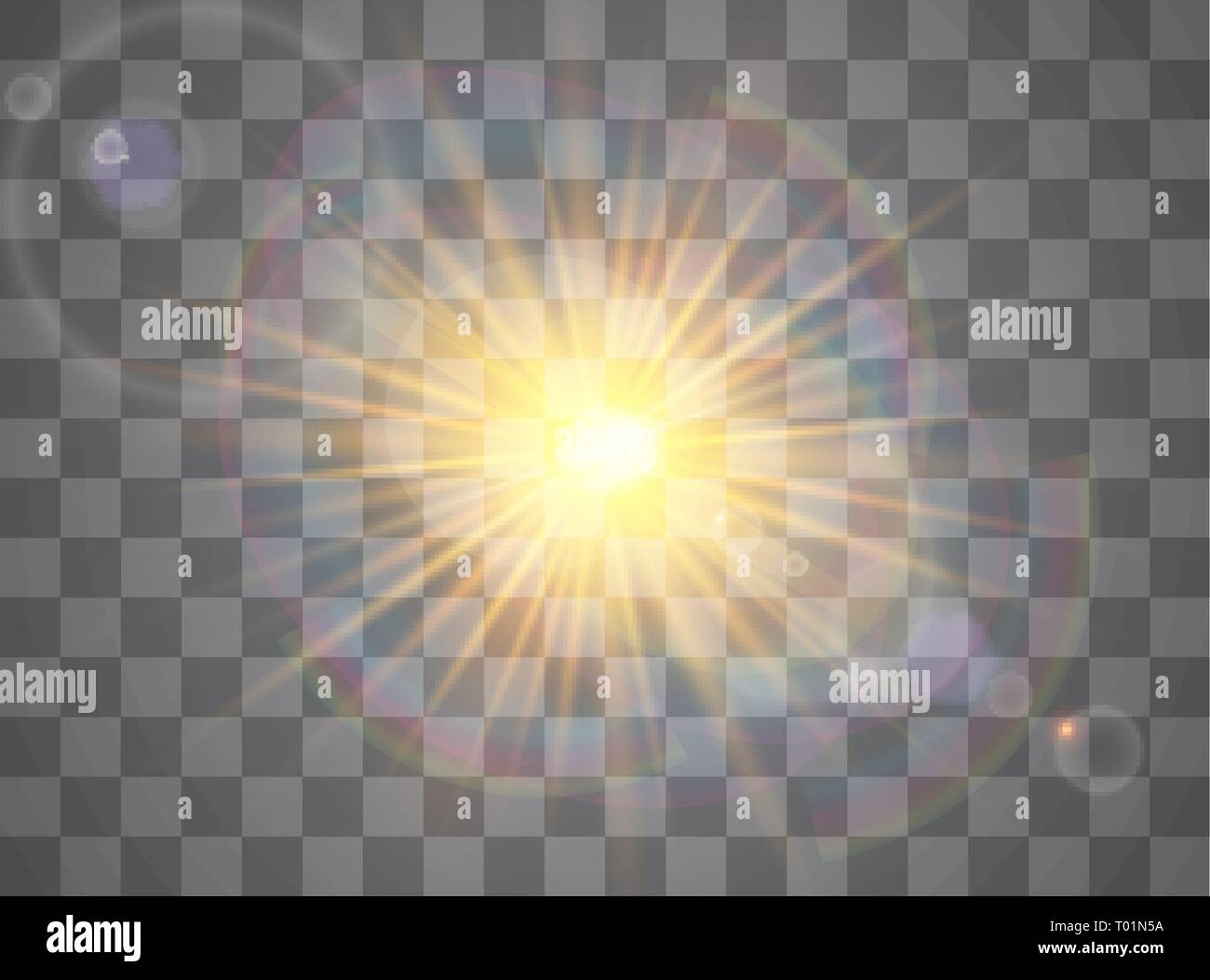 Light flare special effect with rays of light and magic sparkles. Glow ...