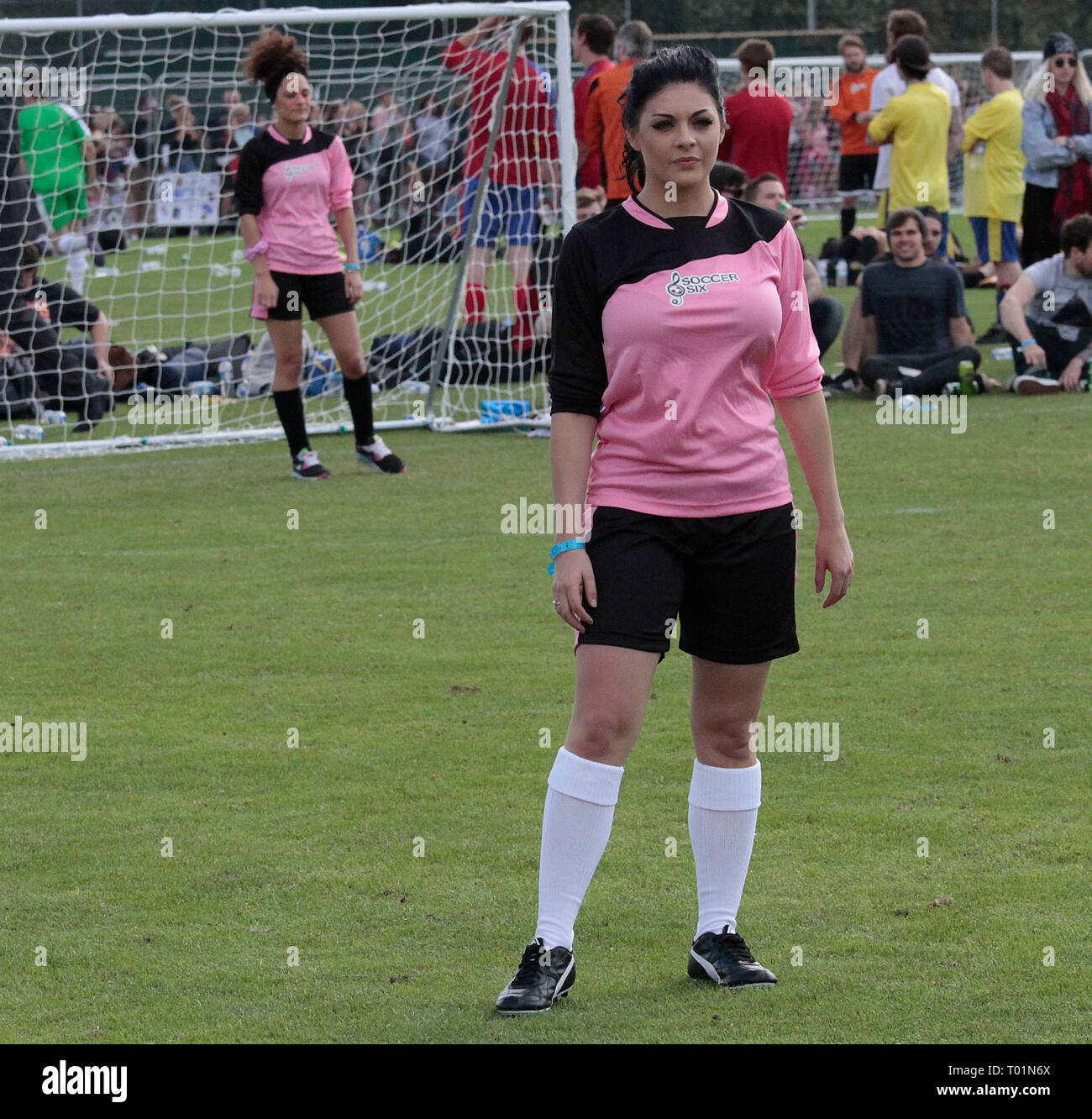 Lucy Kay Attending The Uk Premiere Of What If High Resolution Stock ...