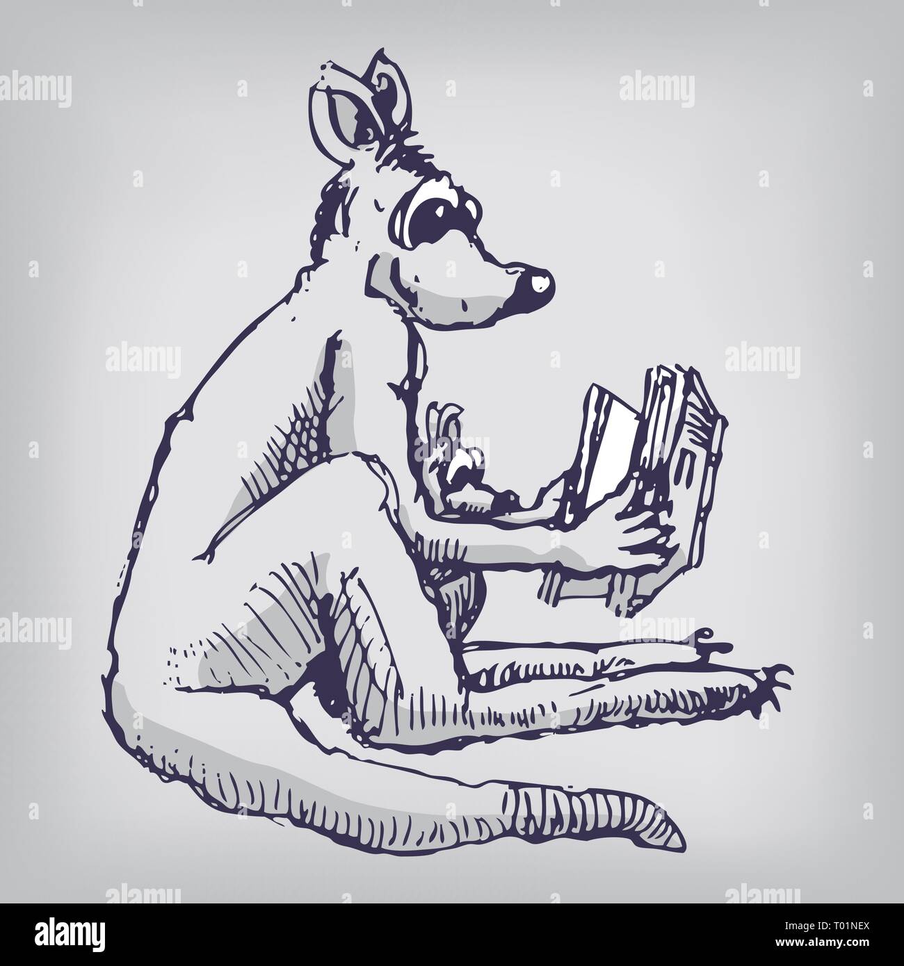 A kangaroo is reading a children's book Stock Vector Image & Art - Alamy